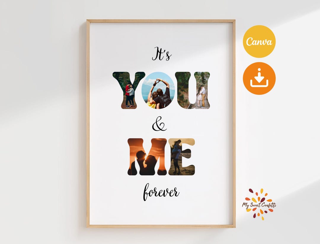 You and Me Editable Photo Poster | Printable Poster | Editable Template ...