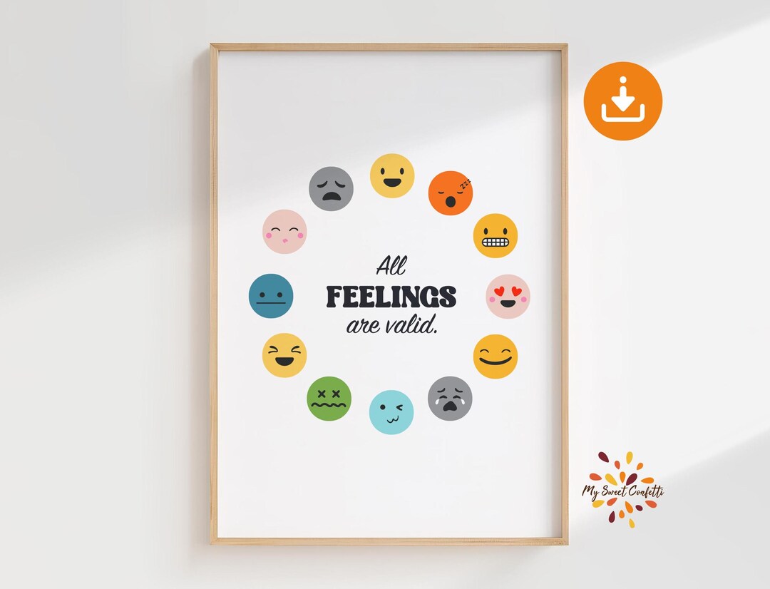 All Feelings Are Valid Poster | Printable Wall Art | Positive ...