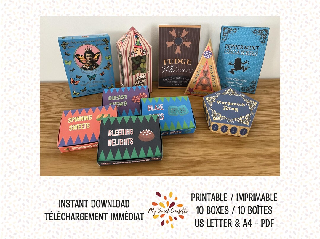 10 Wizard Candy Boxes | Printable Box | Digital File | Instructions ...