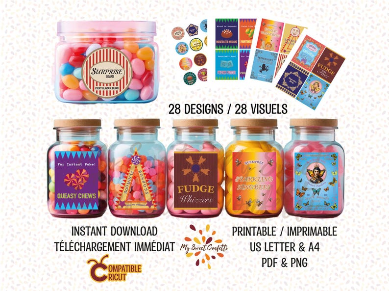 Magical Candy Labels | Printable Label | Digital File | Instructions ...