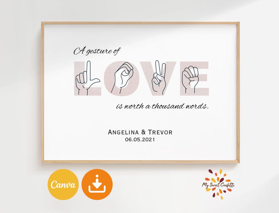 Love Sign Language Editable Poster | Printable Poster | Editable ...