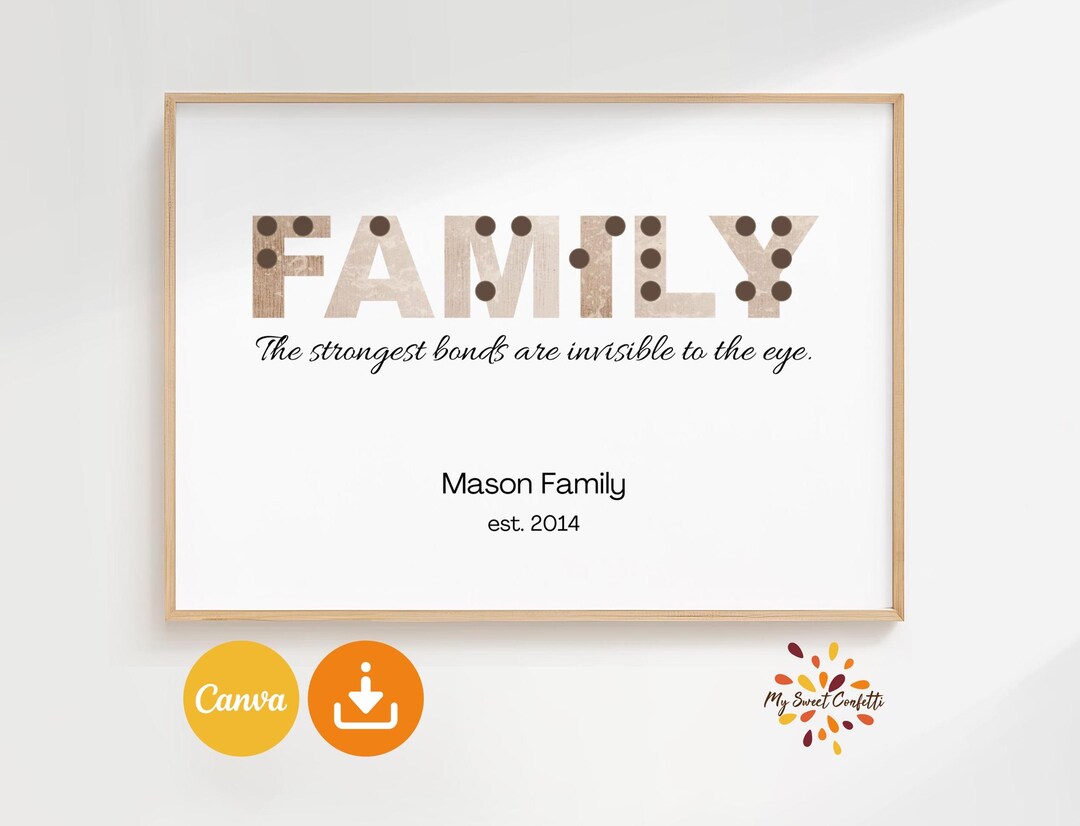 Family Inclusive Digital Print | Braille Wall Art, Accessible Decor ...