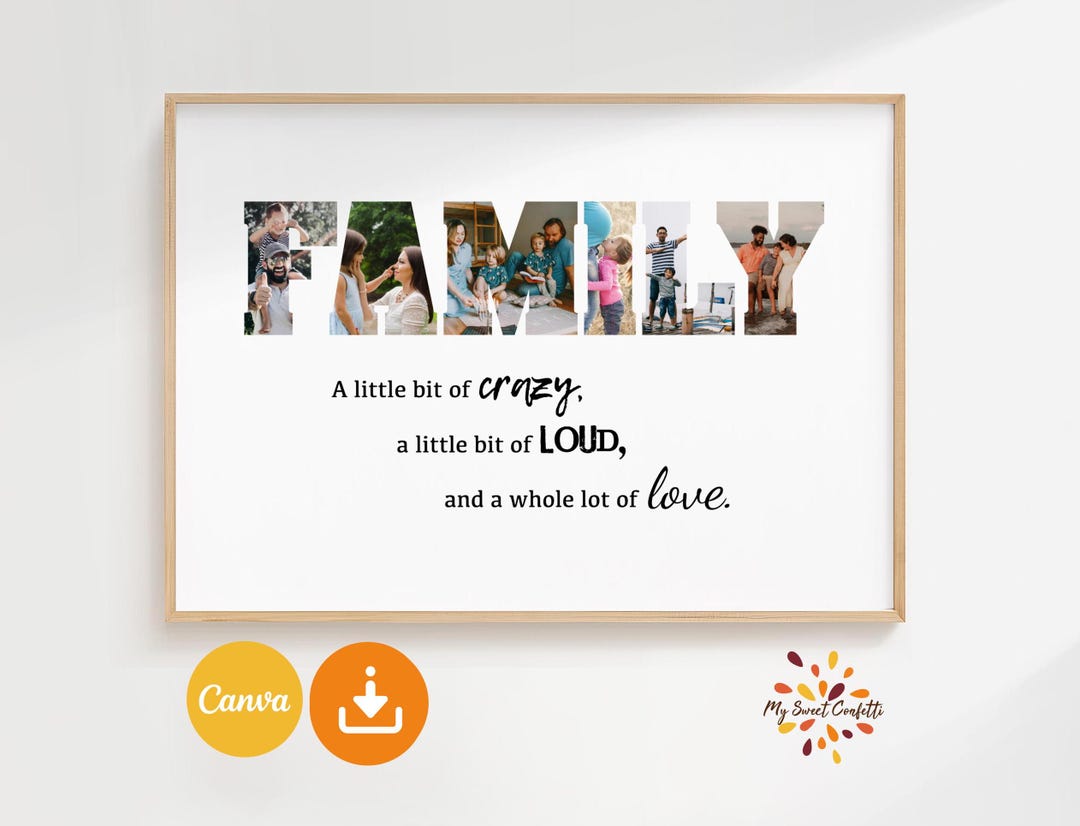 Family Editable Photo Poster | Printable Poster | Editable Template ...