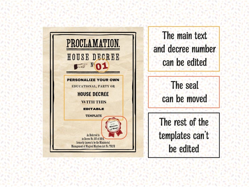 Wizard Editable Decree Poster | Printable Posters | Editable Template ...