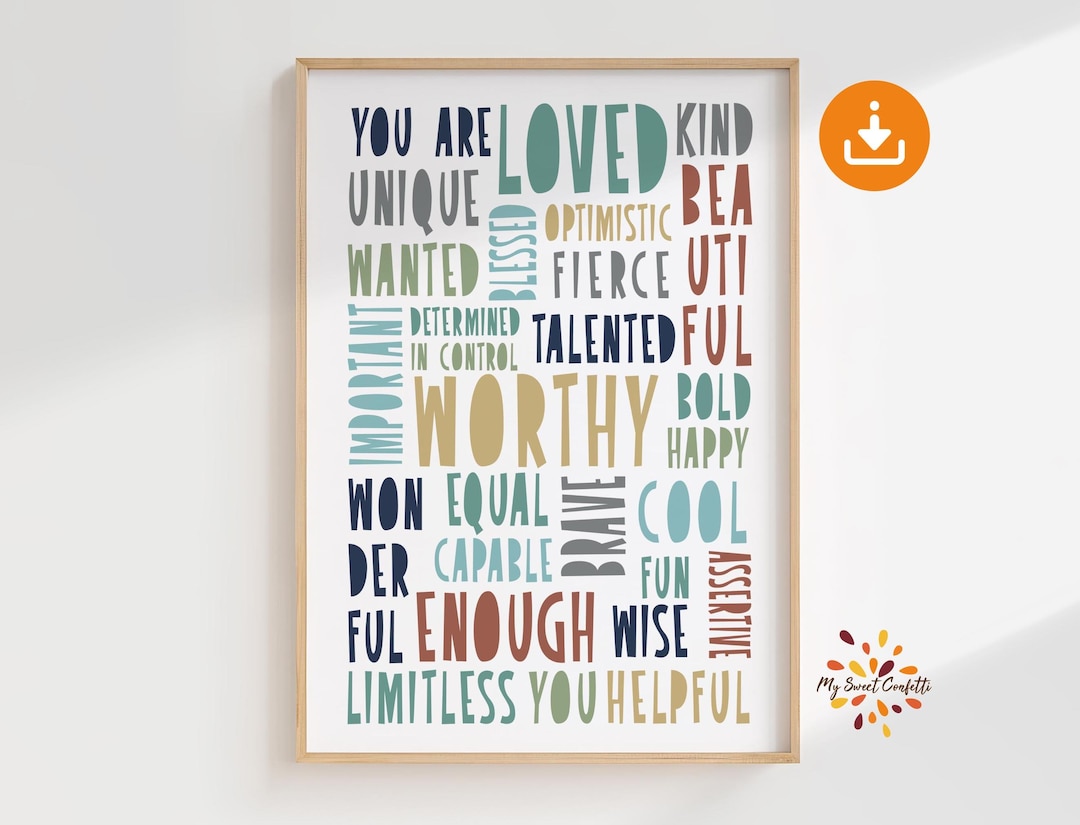 You Are Nature Colors Poster | Printable Wall Art | Positive ...