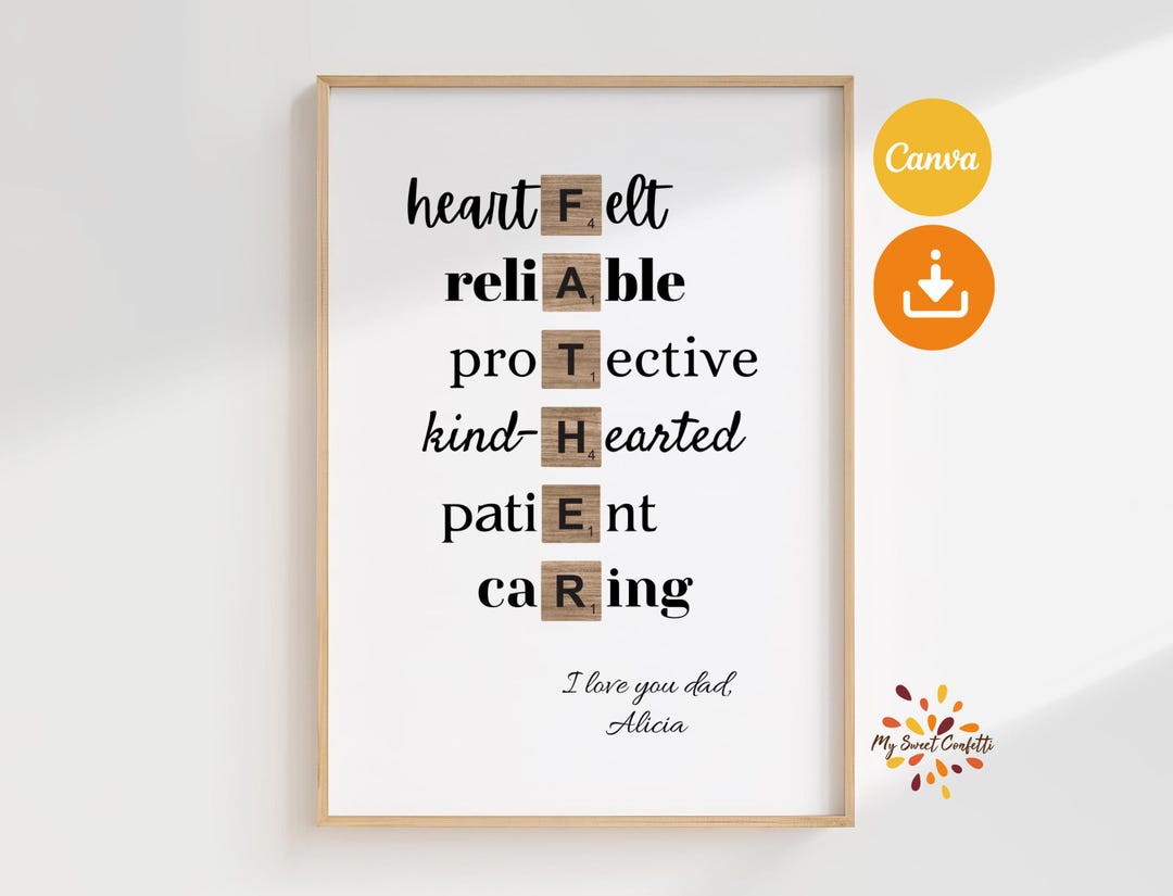 Father Tiles Editable Poster | Printable Poster | Editable Template ...