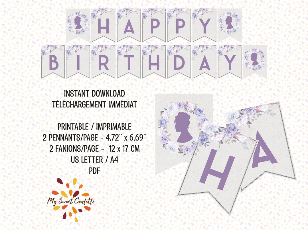Regency Happy Birthday Banner | Printable Banner | Digital File ...