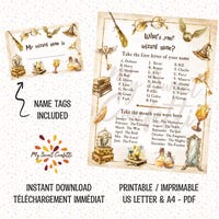 EDITABLE What is Your Wizard Name Party Game Sign and Name Tag, School ...