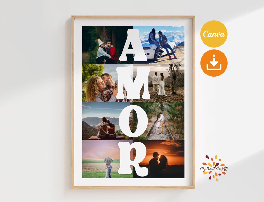 Amor Editable Photo Poster | Printable Poster | Editable Template ...