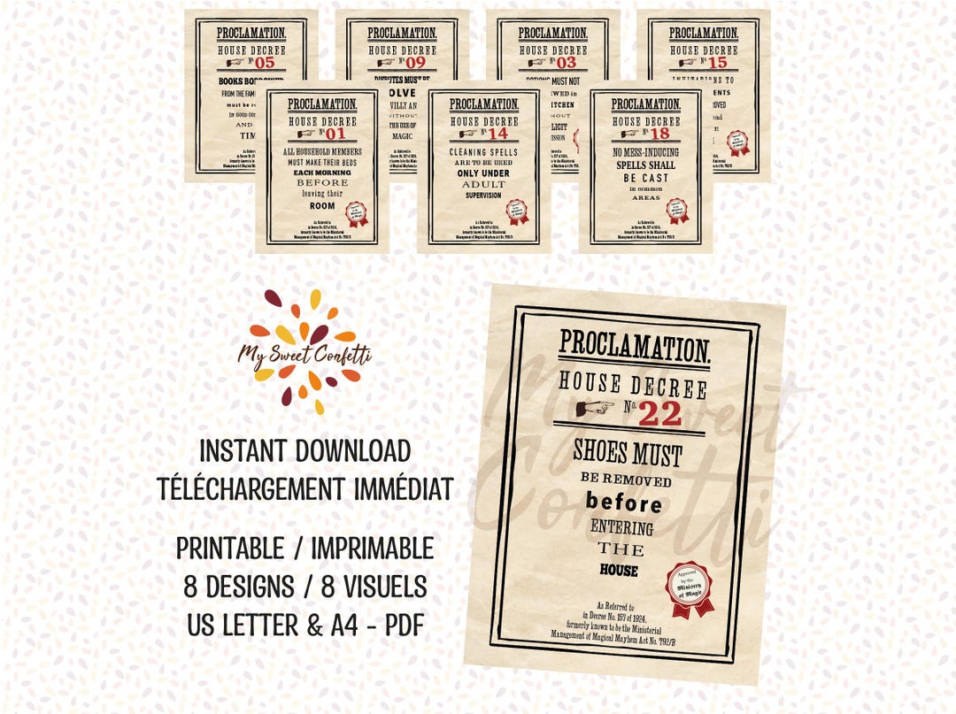 Wizard House Decree Poster | Printable Posters | Digital File ...