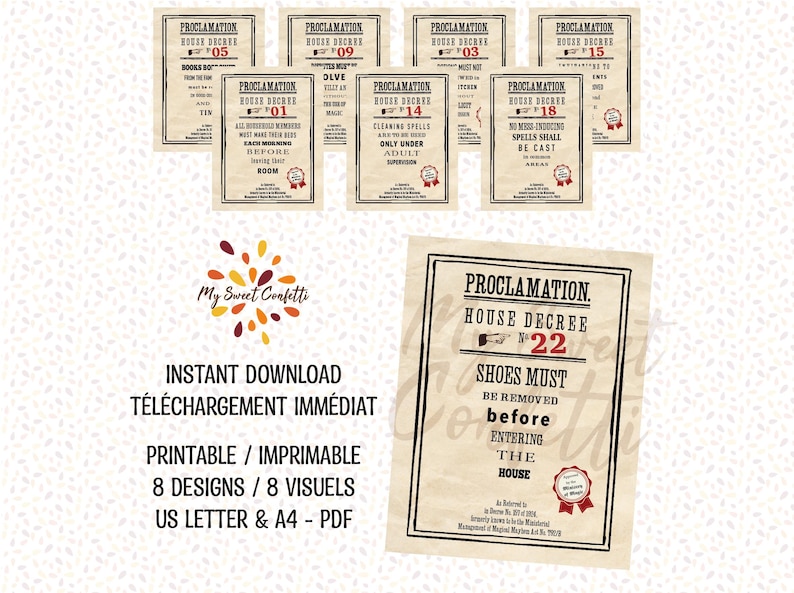 Wizard House Decree Poster | Printable Posters | Digital File ...