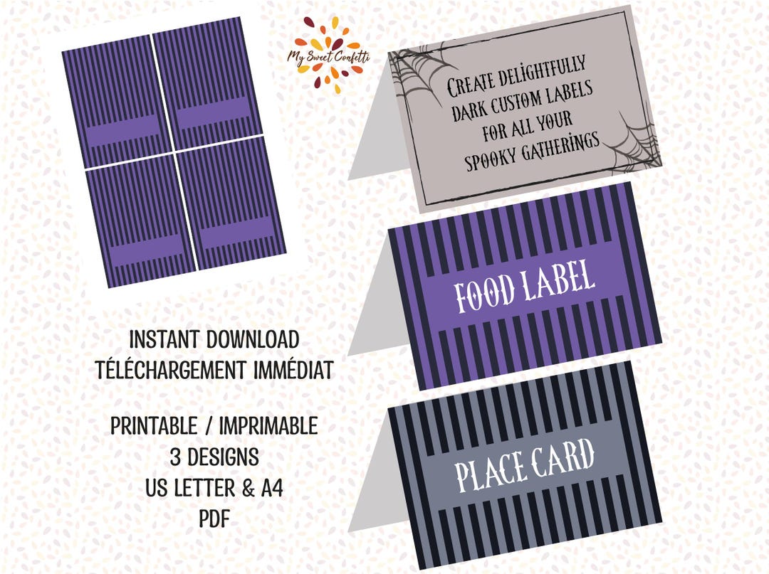 Wednesday Place Card/food Label Printable Place Card Printable Food ...