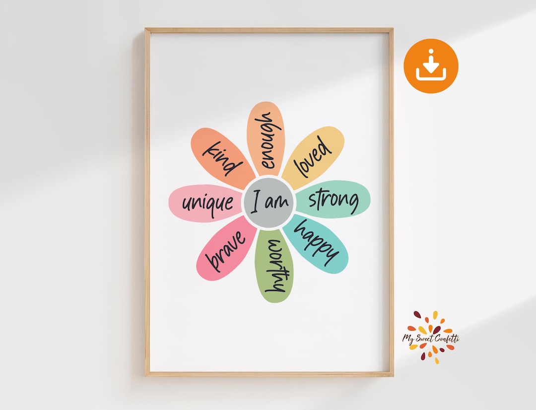 Flower of Feelings Poster | Printable Wall Art | Positive Affirmation ...