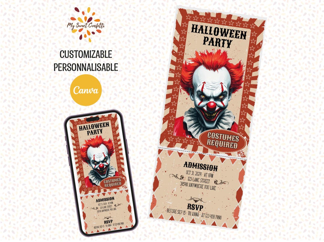 Creepy Circus Poster | Printable Invitation | Digital File ...
