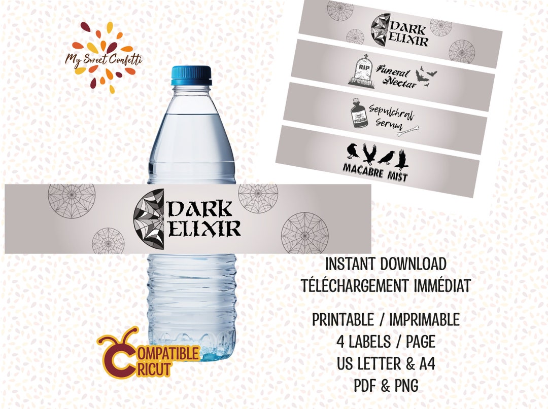 Wednesday Bottle Labels | Printable Label | Digital File | Instructions ...