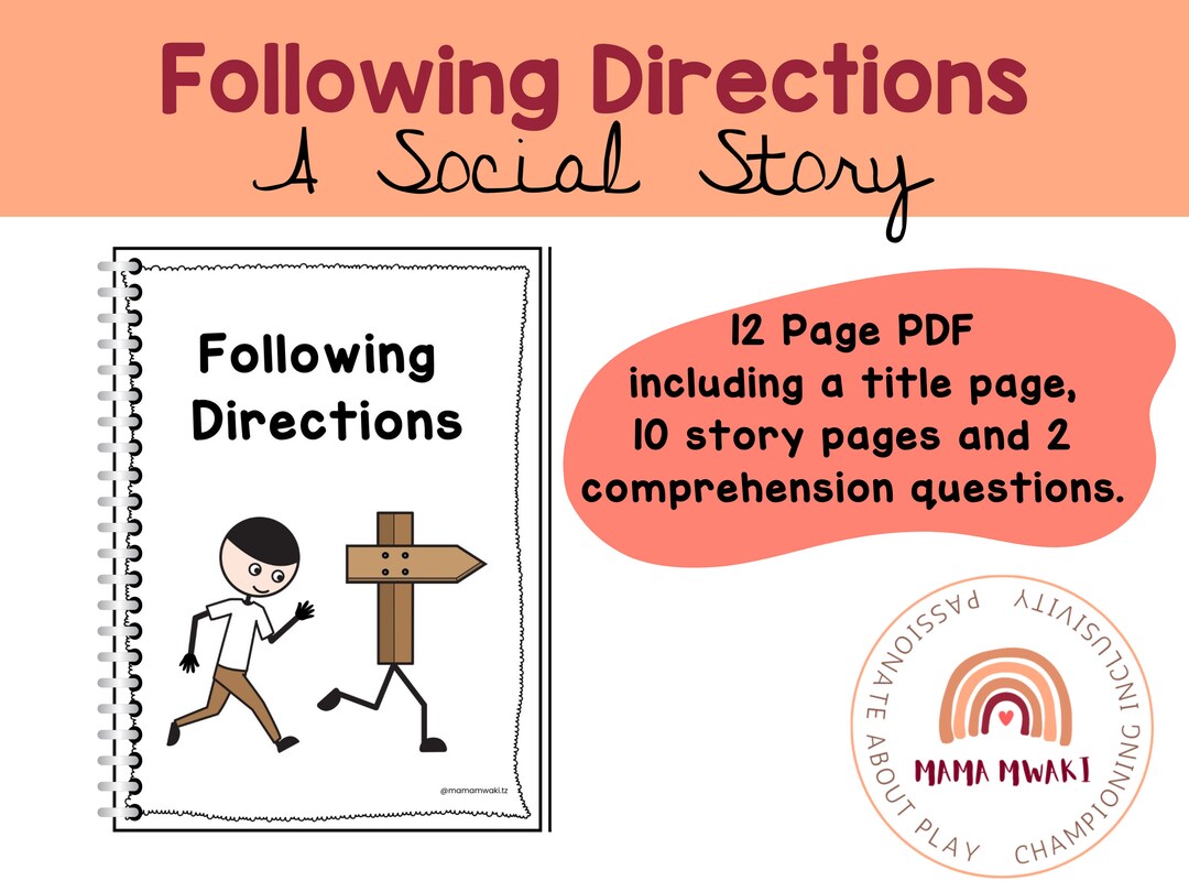 Following Directions Social Story | Special Education Books ...