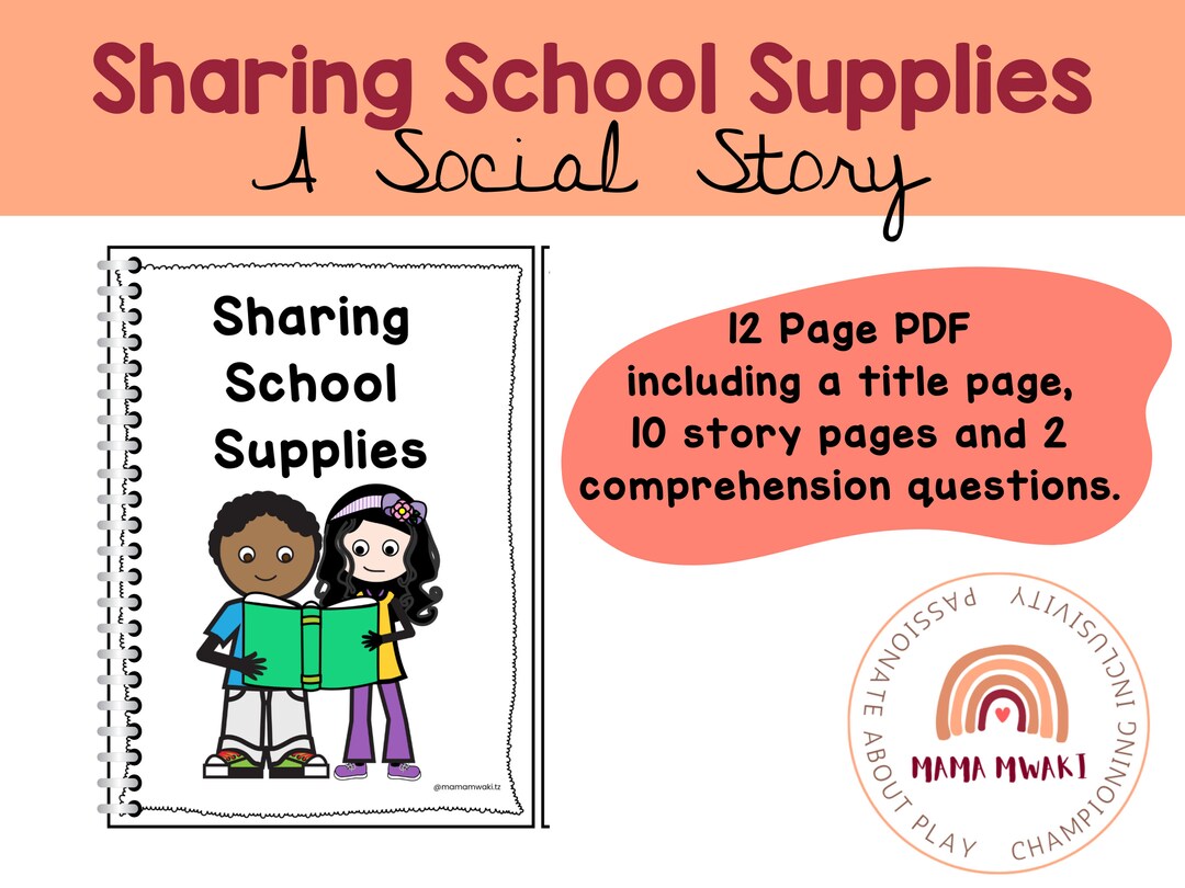 Printable Social Story | Sharing School Supplies | Social Skills ...
