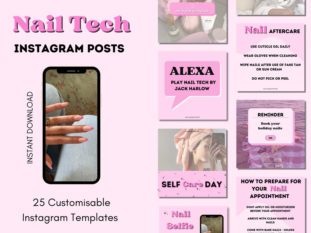 Nail Technician Instagram Posts, Instagram Templates Social Media ...