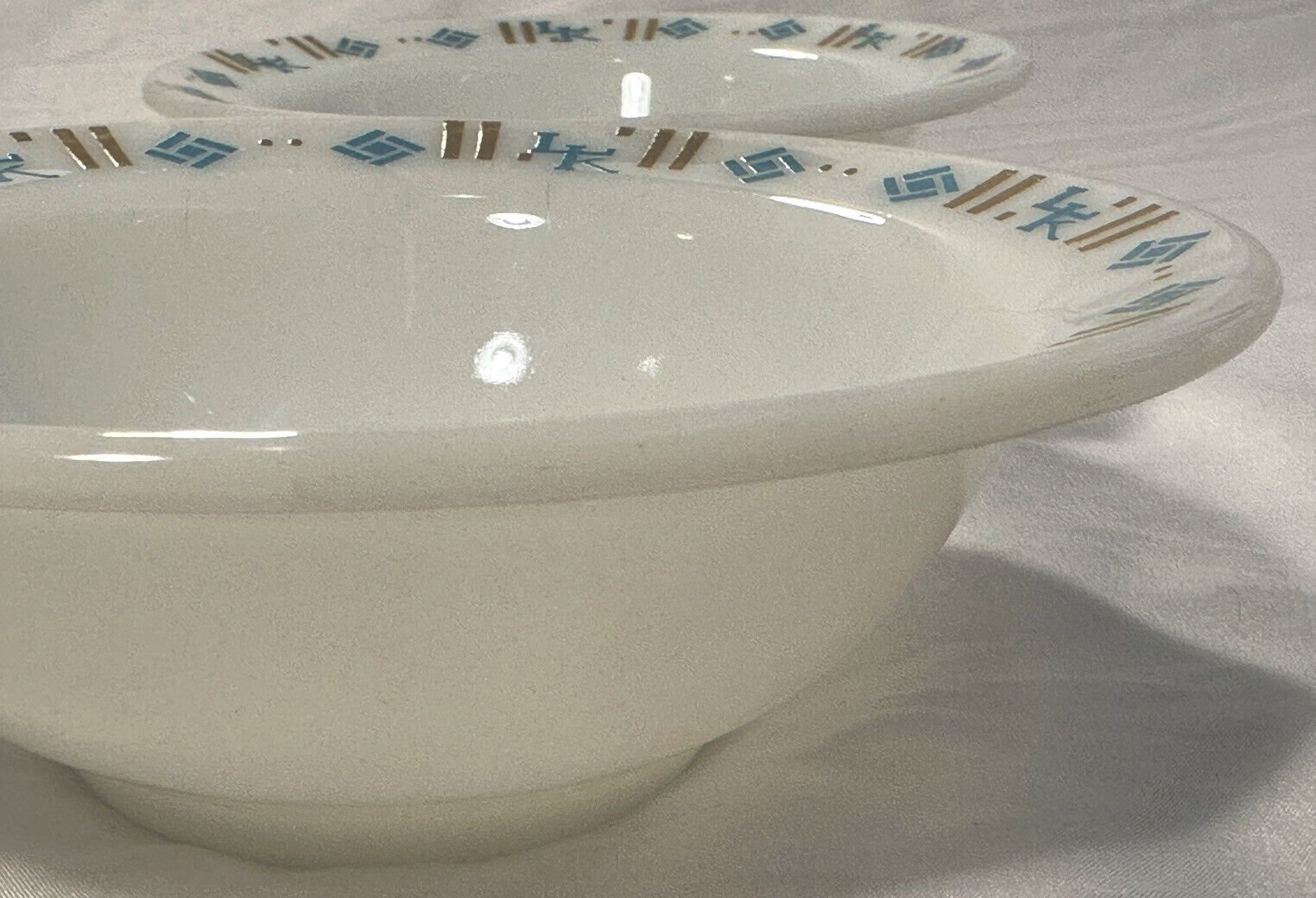 Vintage ANCHOR HOCKING LK Ludwig & Kibbey Restaurant Bowls Set 2 Milk ...