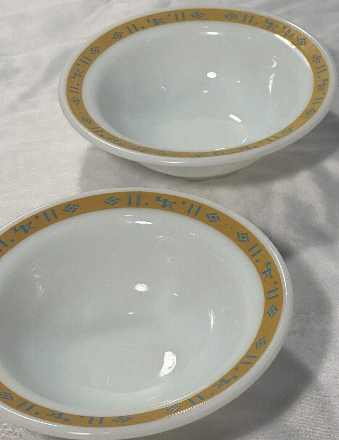 ANCHOR HOCKING LK Ludwig & Kibbey Restaurant Bowl Vintage Milk Glass ...