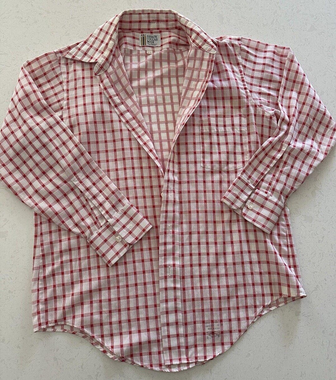 Vintage Arrow Collar Man Red and White Button up Mens Sz 16-32 - Etsy