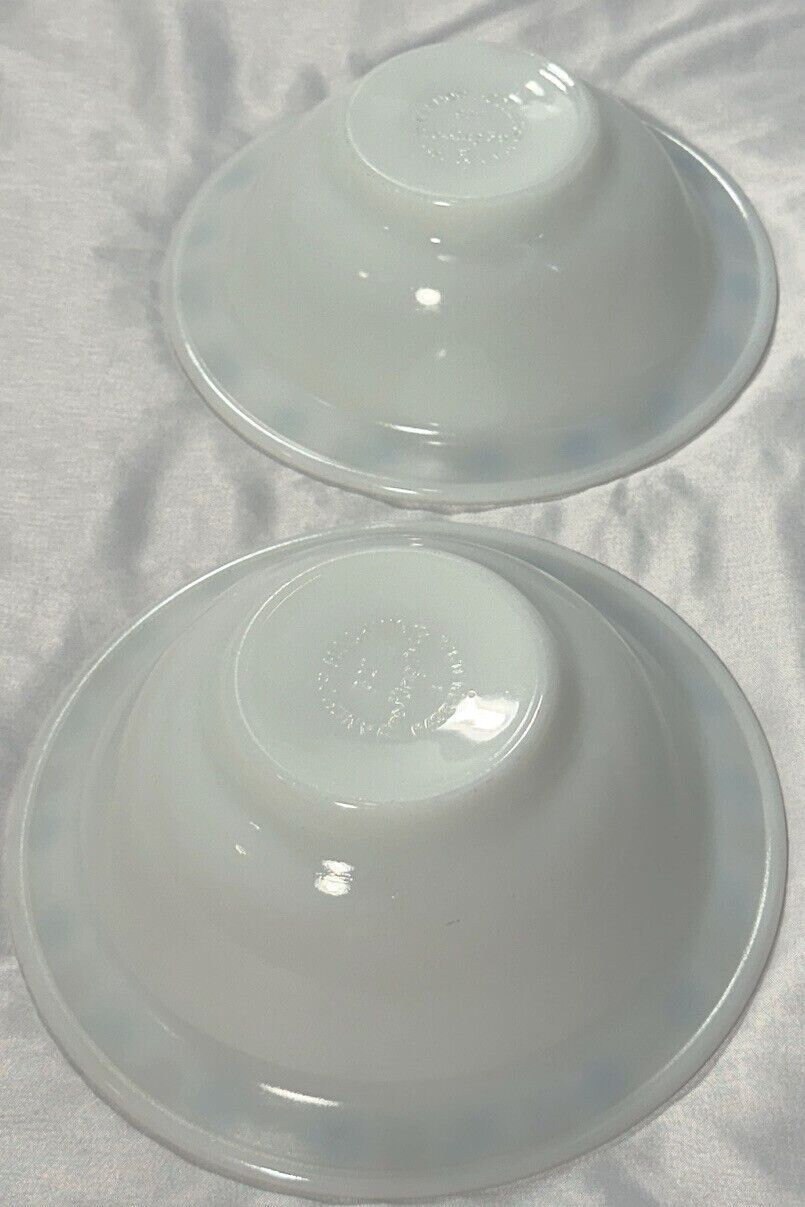 Vintage ANCHOR HOCKING LK Ludwig & Kibbey Restaurant Bowls Set 2 Milk ...