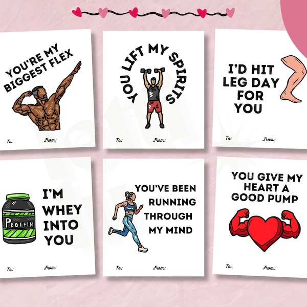 Gym Valentine Card - Etsy