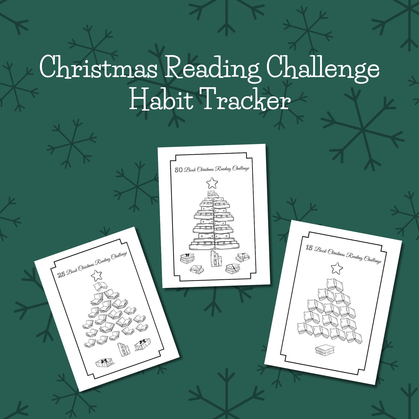 Christmas Reading Challenge, Book Tracker, Holiday Countdown, Bookish ...