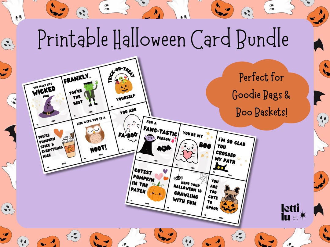 Printable Halloween Cards: Kid-friendly Boo Basket Tags (digital ...