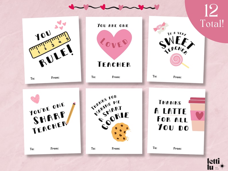 Punny Teacher Valentine Cards: Printable Classroom Gift (PDF) - Etsy