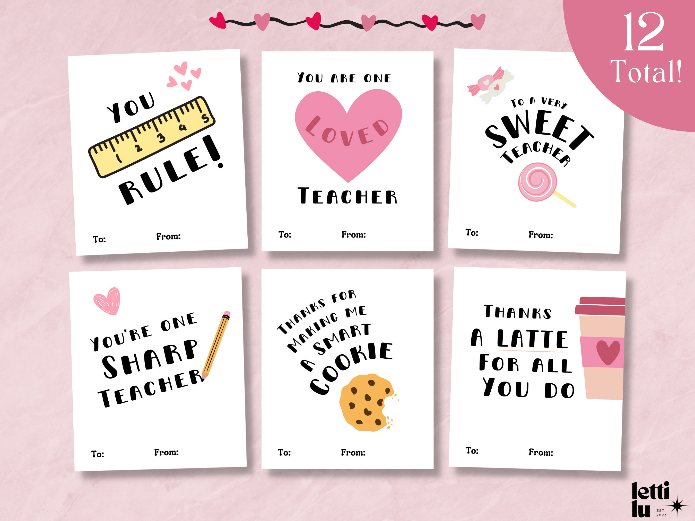 Punny Teacher Valentine Cards: Printable Classroom Gift (PDF) - Etsy