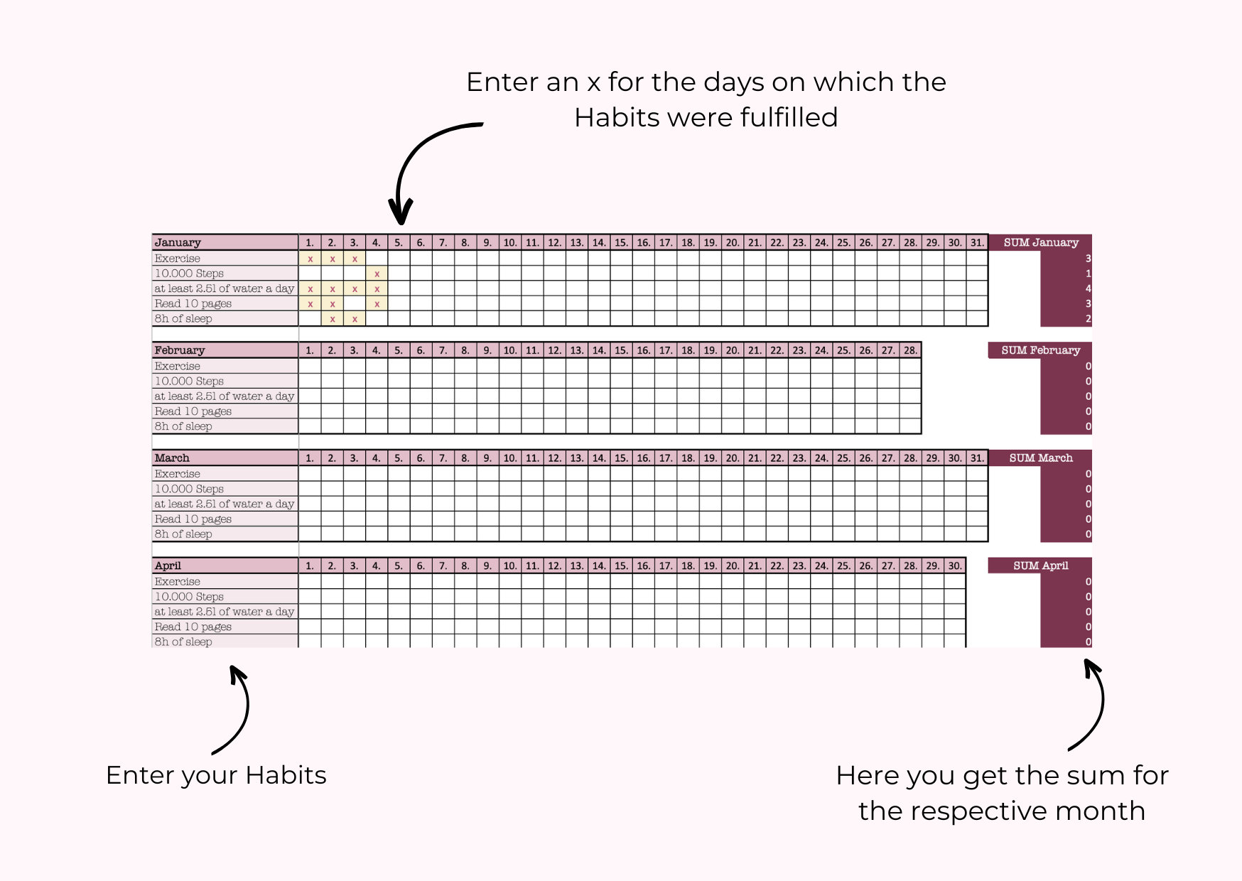 Monthly Habit Tracker - Etsy