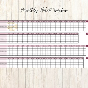 Monthly Habit Tracker - Etsy