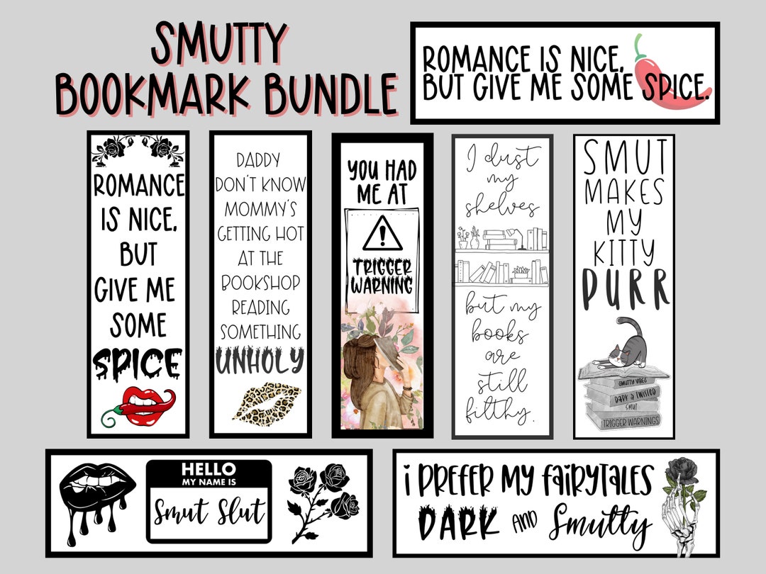 Smut Bookmark Set, Bookmarks for Smutty Books, Dirty Romance Bookmarks ...