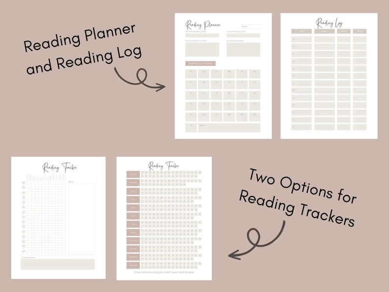 Reading Planner, Printable Reading Journal, Reading Organization, Book ...