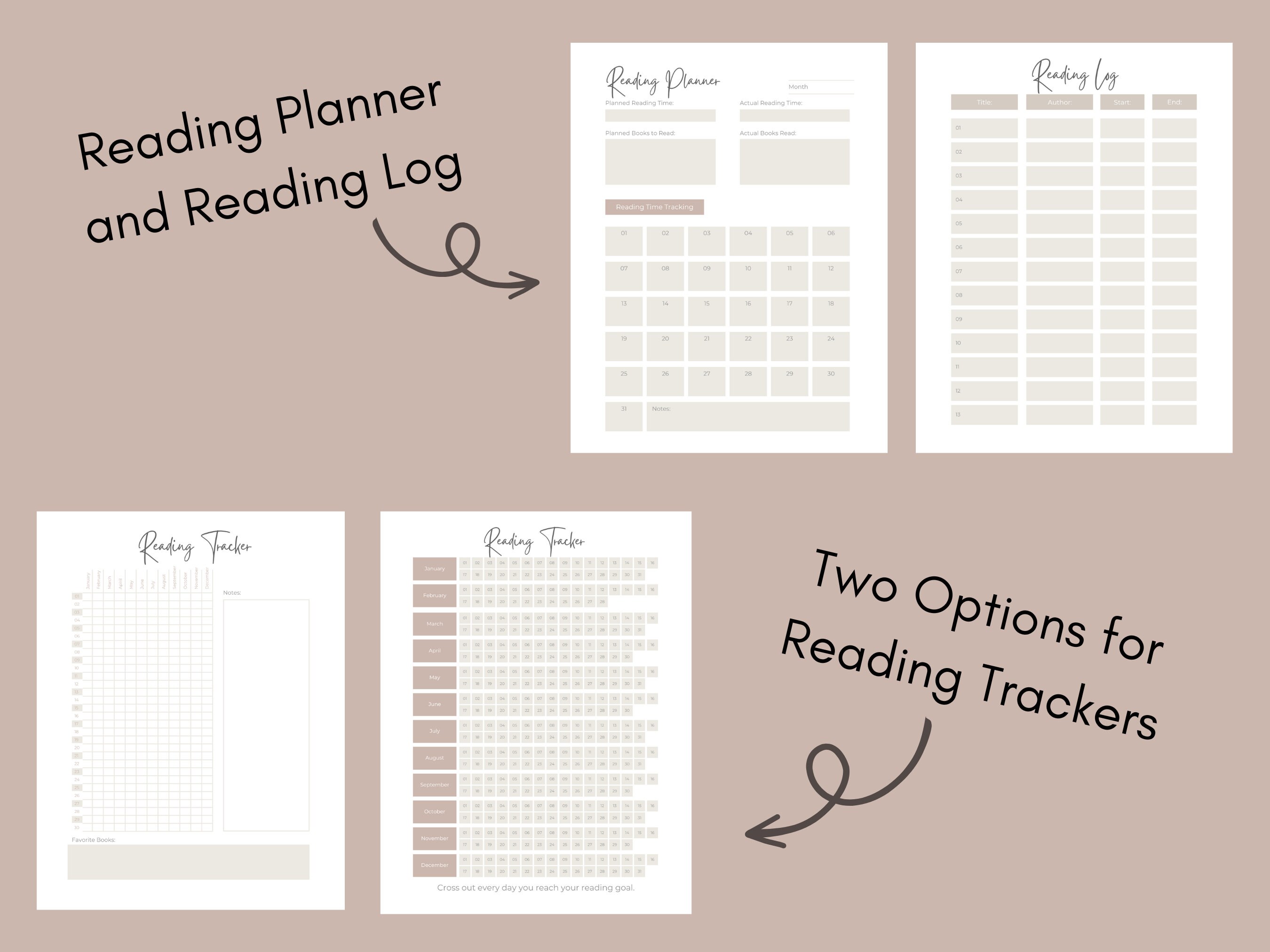 Reading Planner, Printable Reading Journal, Reading Organization, Book ...