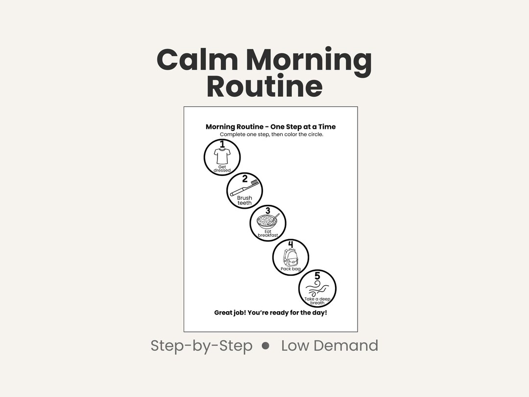 Morning Routine Chart for Neurodivergent Kids – Step-by-step Visual ...