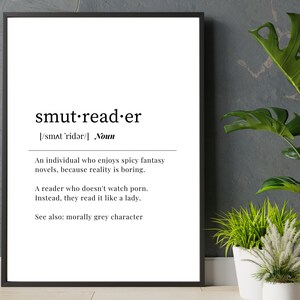 Smut Reader Definition Wall Art, Digital Print, Smut Readers, Smutty ...