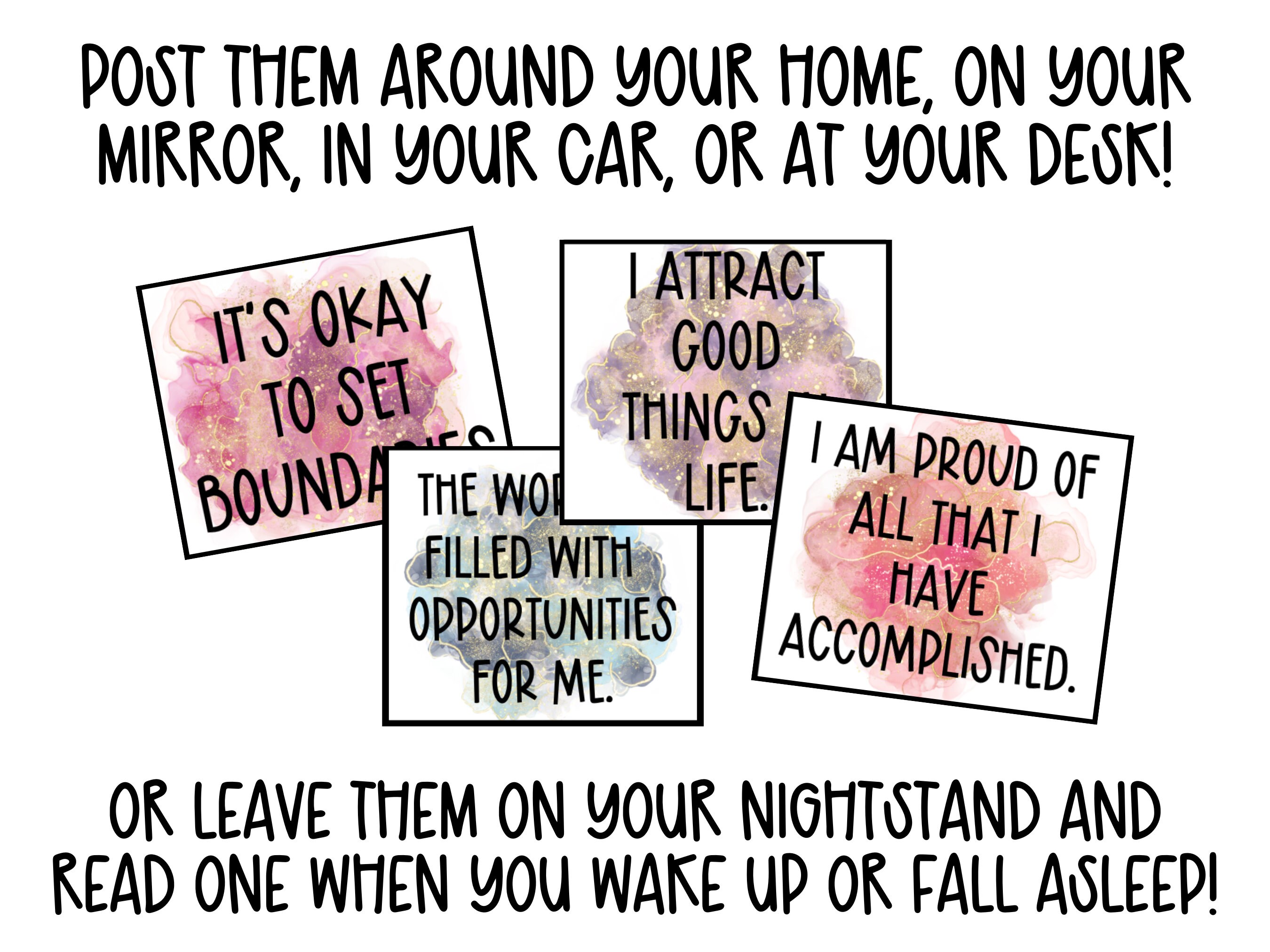 108 Positive Affirmation Cards, Printable Self-love Affirmation Card ...