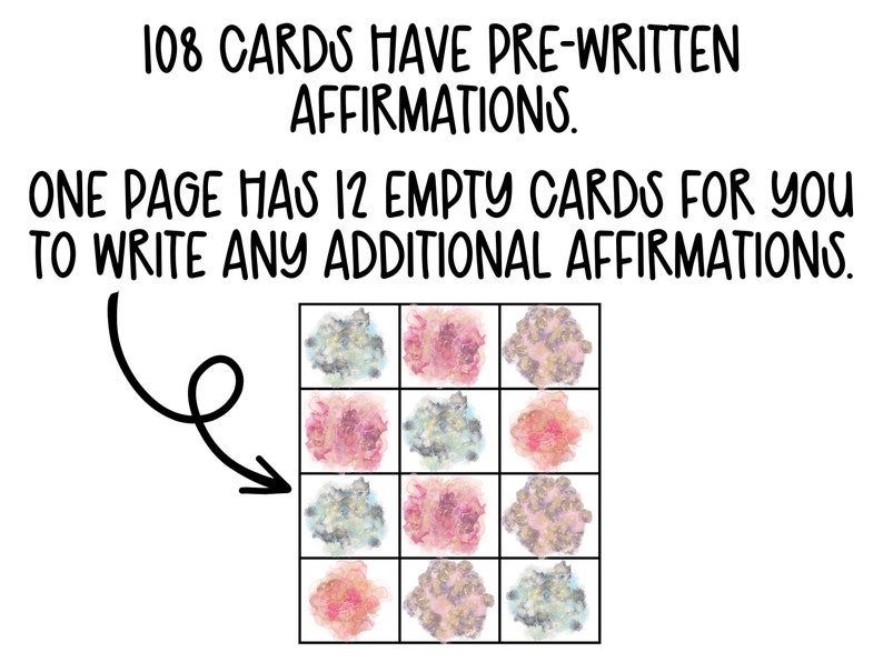 108 Positive Affirmation Cards, Printable Self-love Affirmation Card ...