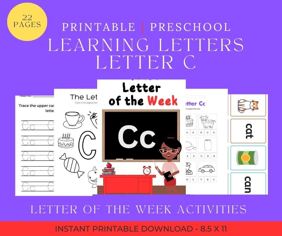 Preschool, Letter C, Letter of the Week Workbook, Preschool Printables ...