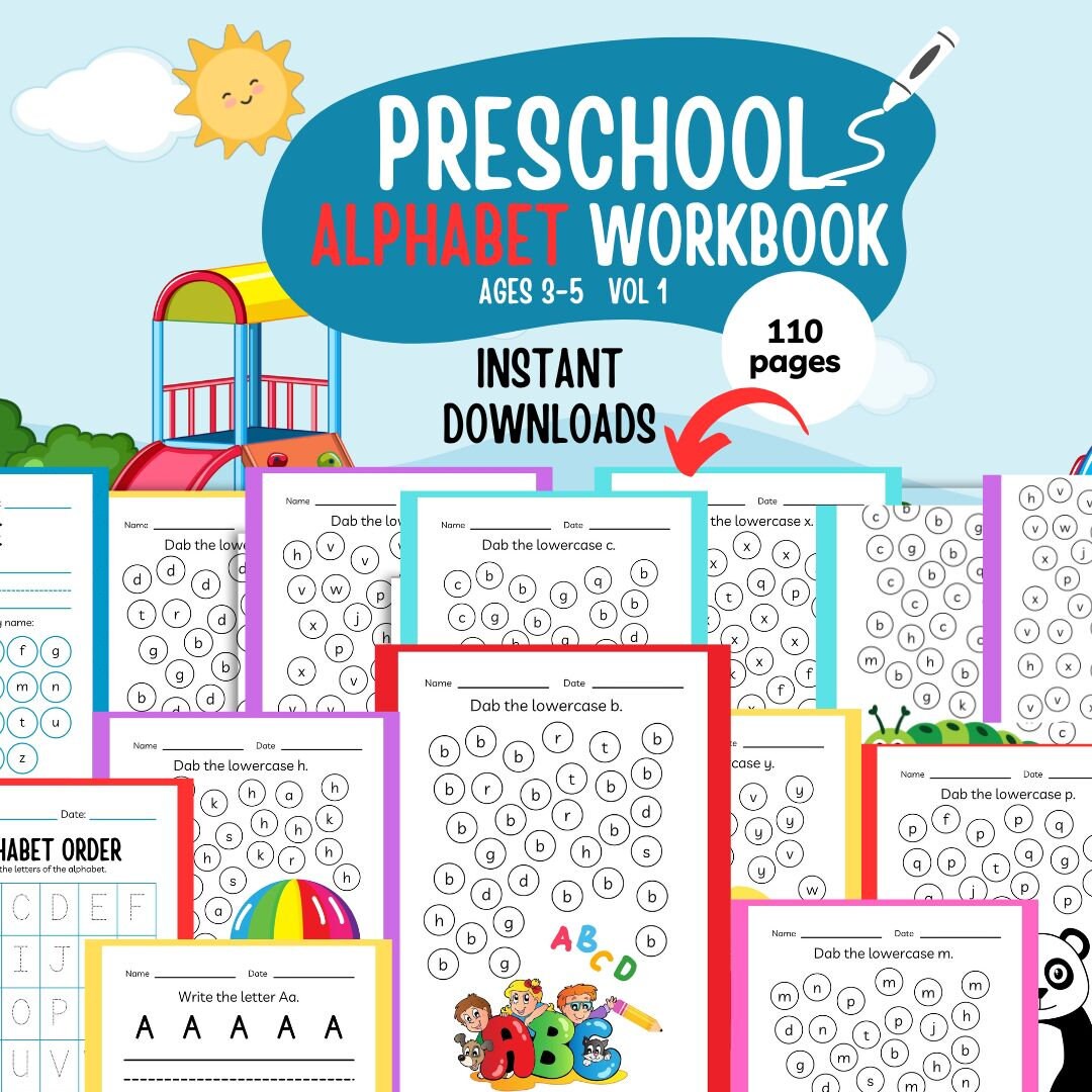 Preschool, Homeschool Activities, Toddler Beginning Alphabet Workbook ...