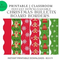 Printable Boho Checkered Bulletin Board Borders, Scalloped School Board ...