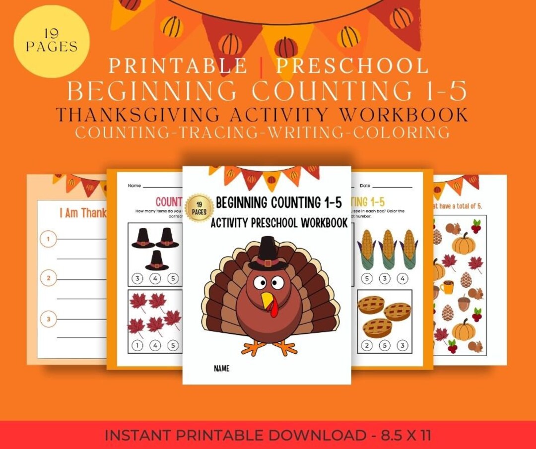 Thanksgiving Counting Pages, Preschool, Halloween Counting Activities ...