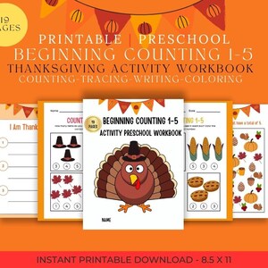 Thanksgiving Counting Pages, Preschool, Halloween Counting Activities ...