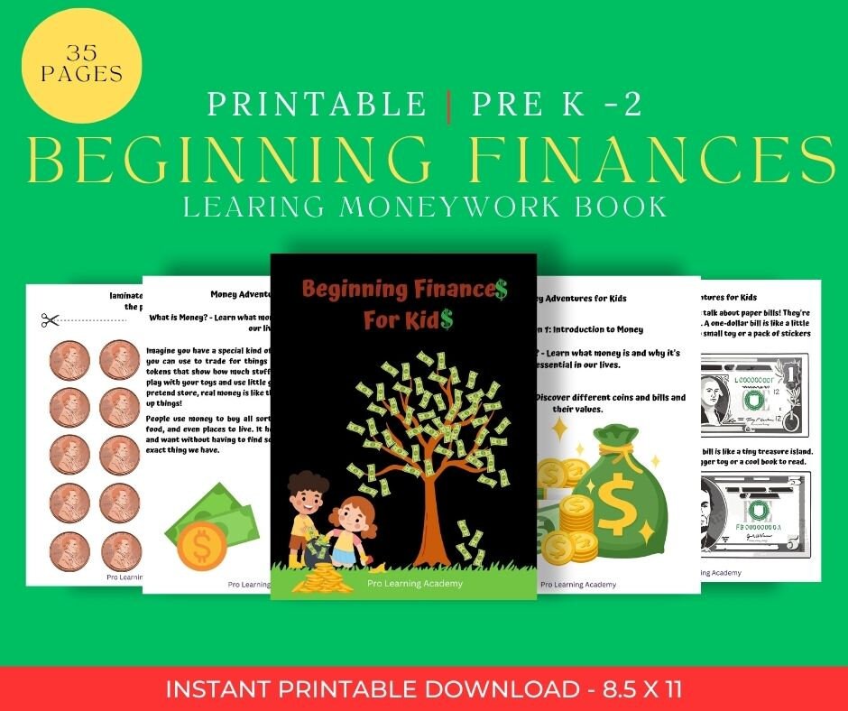 Money Management for Kids, Learning Money, Kindergarten, 1st, 2nd Grade ...