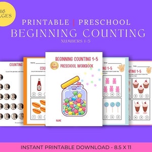 Preschool Counting Exercises, Counting Workbook, Preschool Math ...