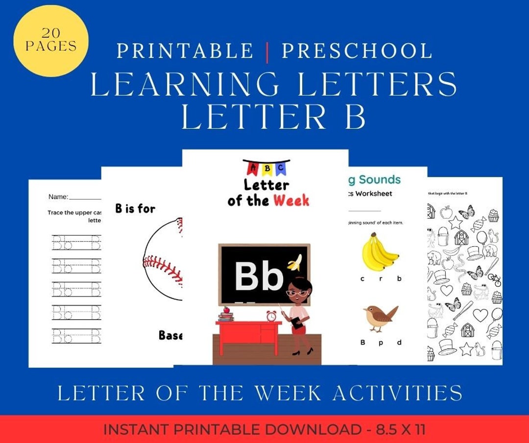 Preschool, Letter B, Letter of the Week Workbook, Preschool Printables ...