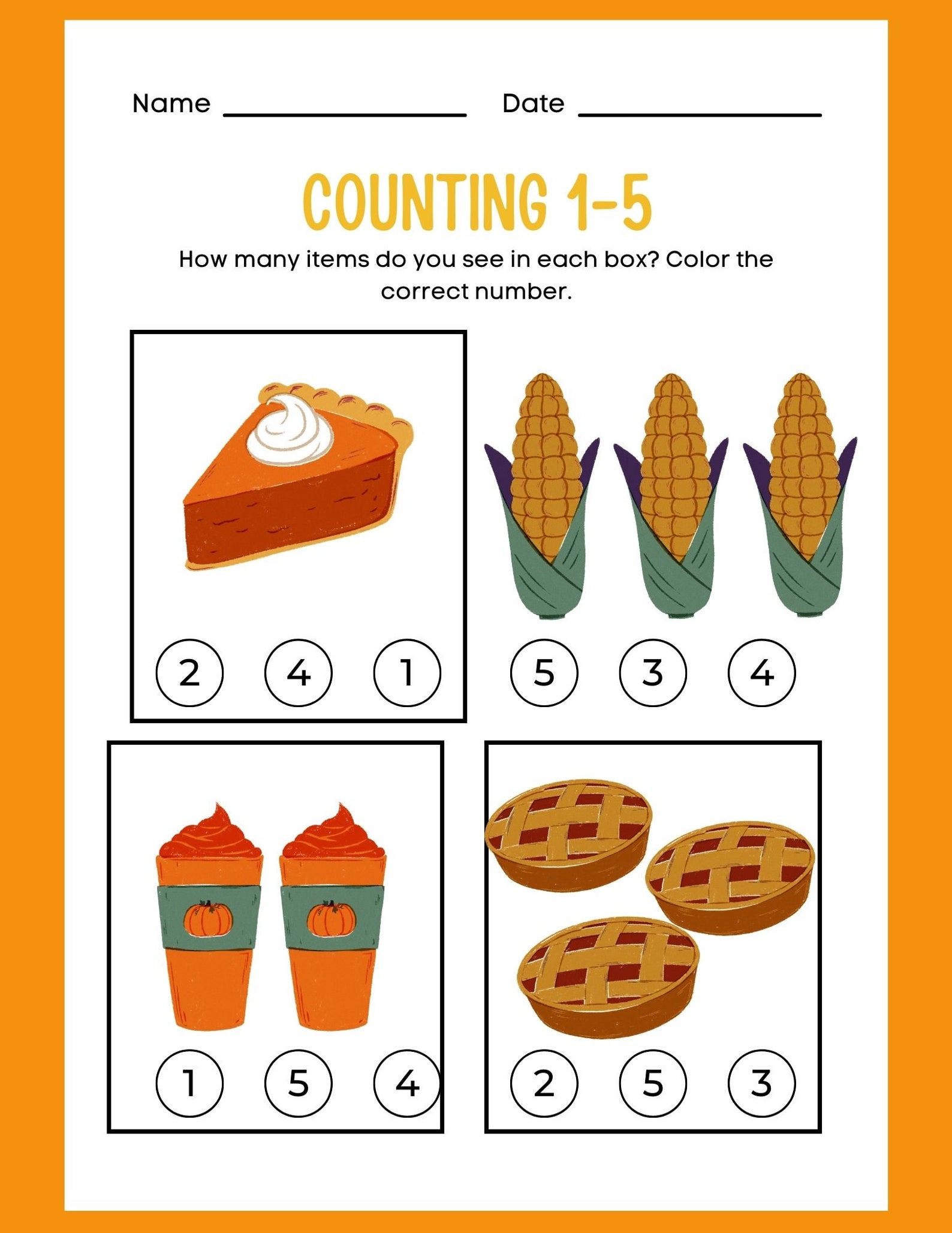 Thanksgiving Counting Pages, Preschool, Halloween Counting Activities ...