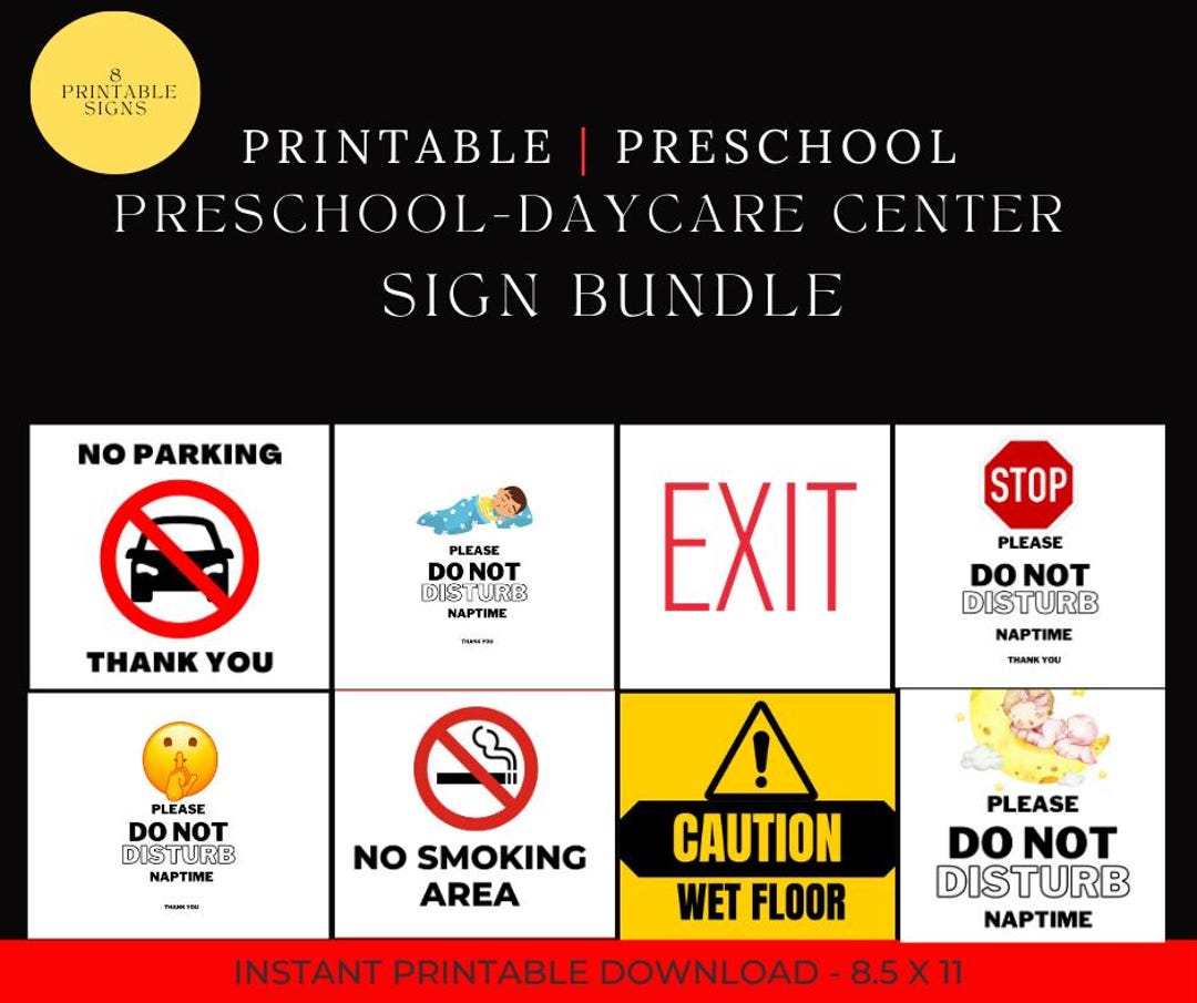 Printable Sign Bundle, Safety & Information Signs (digital Download ...